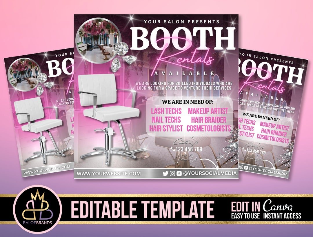 Booth Rental Flyer, Canva Booth for Rent Flyer Template, Editable Canva ...