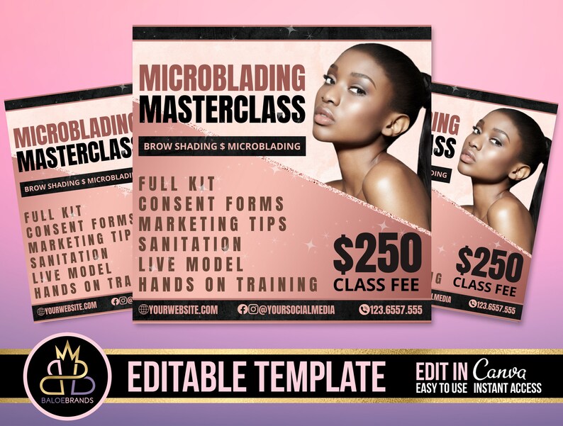 Microblading Course Class Flyer Instagram Post Flyer - Etsy