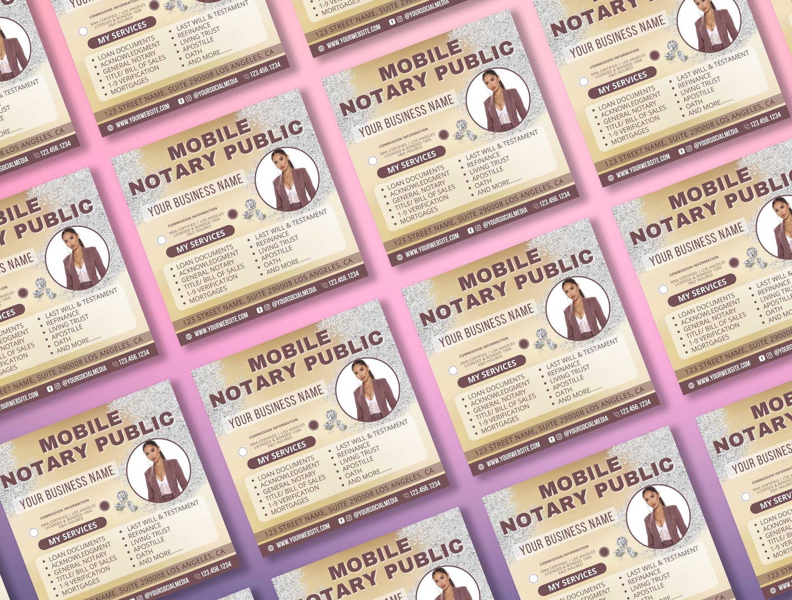 Notary Public Service Flyer Template, Notary Social Media Flyer ...