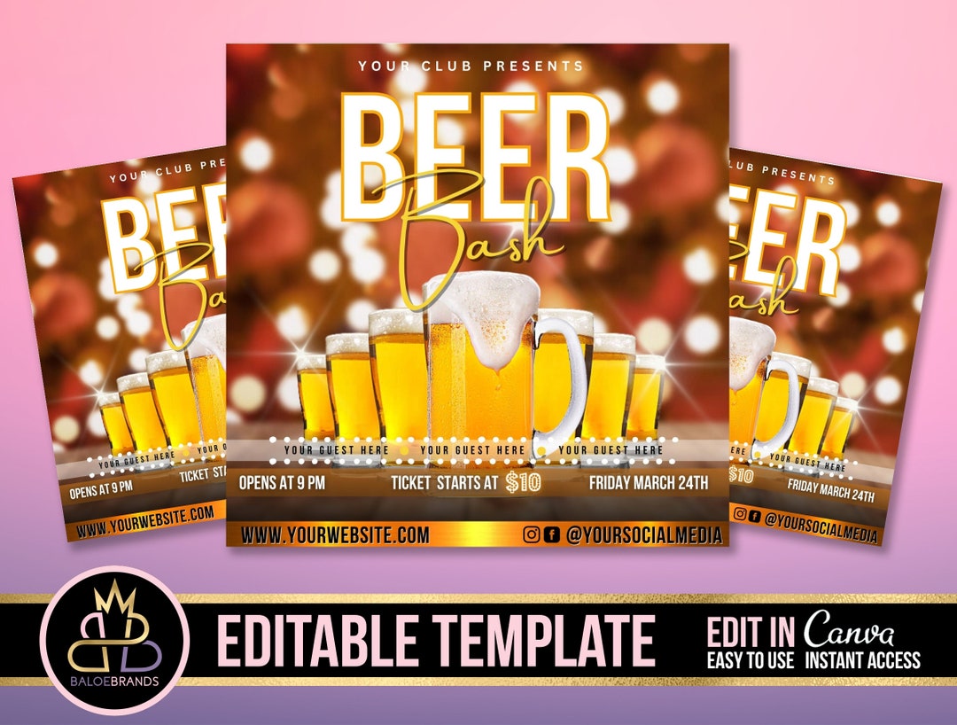 Beer Tasting, Grand Opening, Event Flyer, DIY Flyer Template, Cheers ...