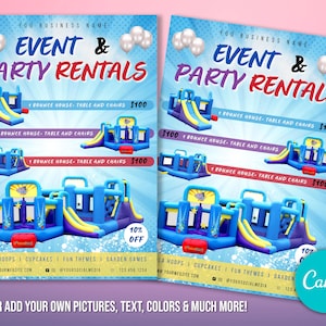 Bouncy House Flyer, Editable Social Media Flyer, Bouncy Castle Rental ...