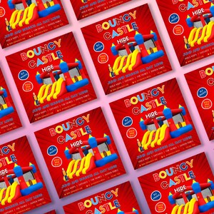 Bouncy House Flyer, Editable Social Media Flyer, Bouncy Castle Rental ...