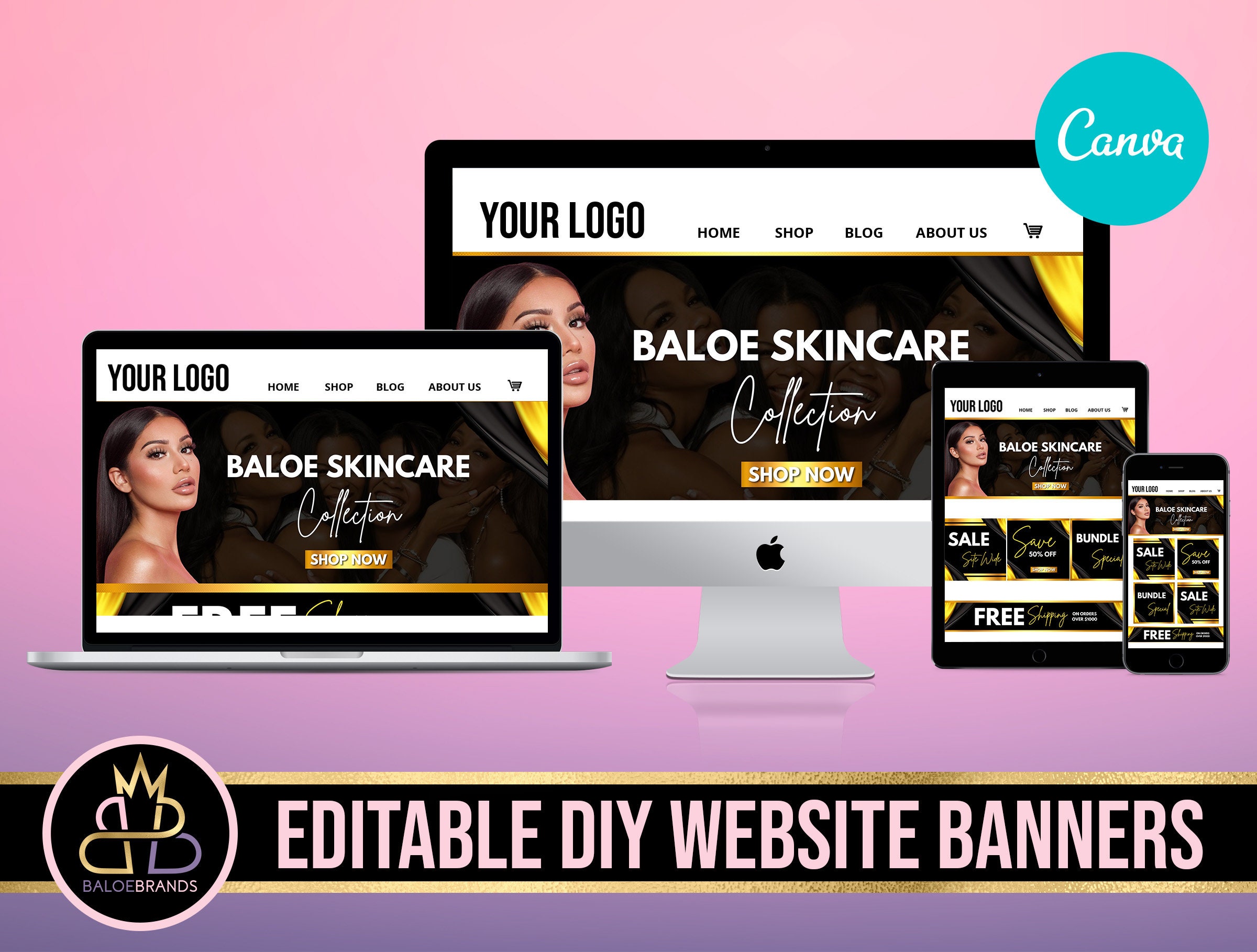 Editable Website Banner Template Web Banners Boutique - Etsy