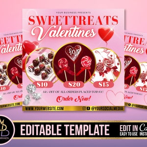Valentines Day Specials Flyer, Sweet Treats, Chocolate Strawberries ...