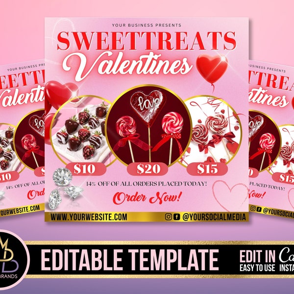 Chocolate Strawberries Flyer - Etsy