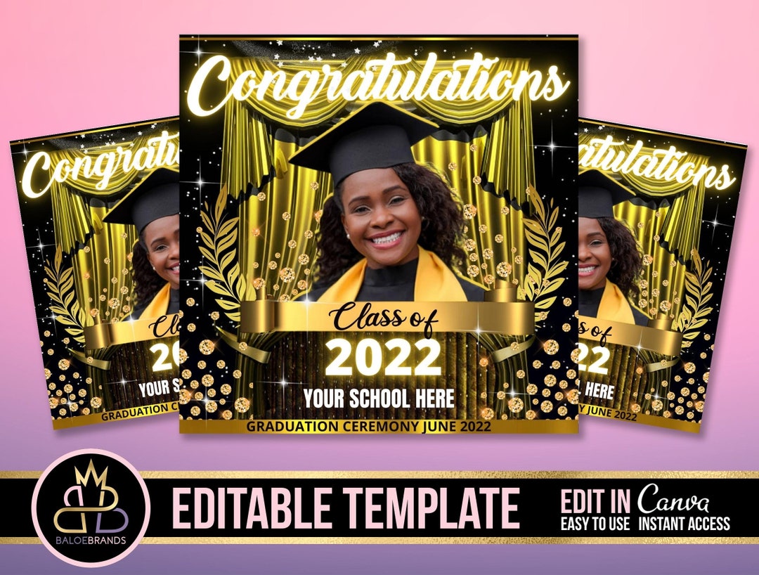 Graduation Party Graduation Flyer Editable Template - Etsy