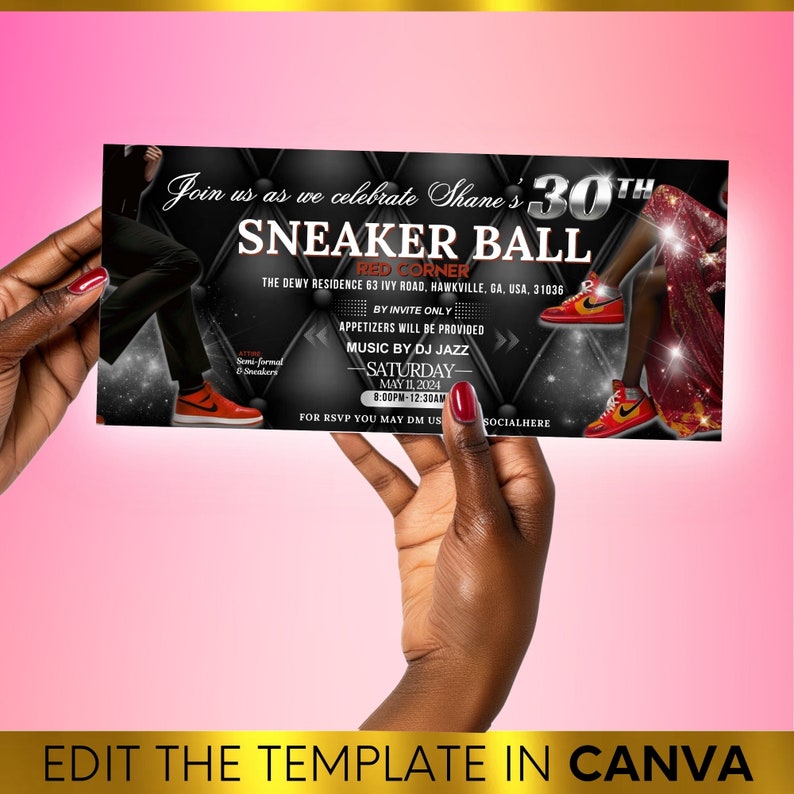 Editable Sneaker Ball Gala, Sneaker Ball Invite, Sneaker Ball Gala ...