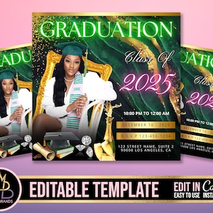 Graduation Party, Graduation Flyer, Editable Template, Graduation ...