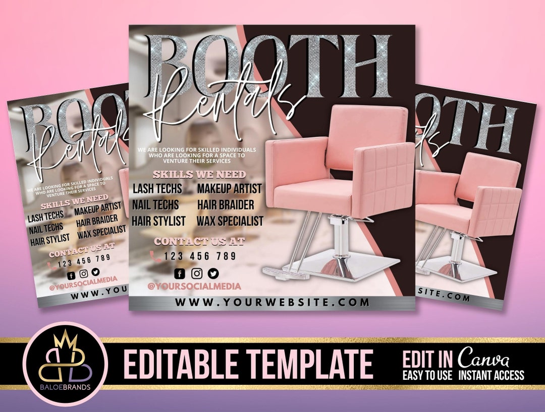 Booth Rental Flyer, Canva Booth for Rent Flyer Template, Editable Canva ...