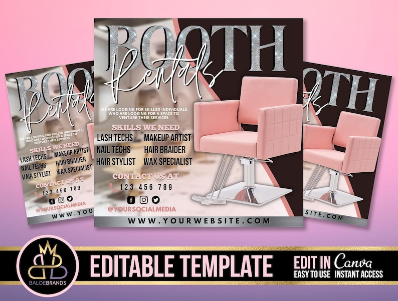Booth Rental Flyer, Canva Booth for Rent Flyer Template, Editable Canva ...