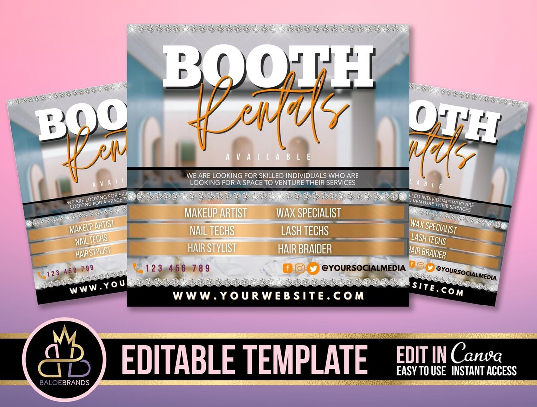 Booth Rental Flyer, Canva Booth for Rent Flyer Template, Editable Canva ...