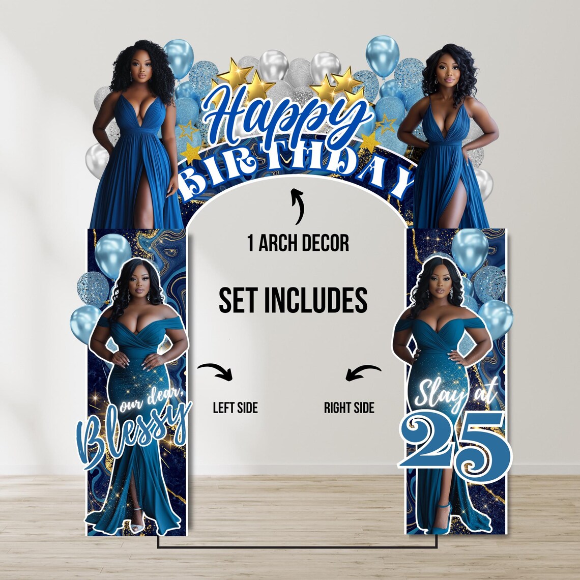 Birthday Entrance Arch, Welcome Decor, Editable Template Birthday Party ...