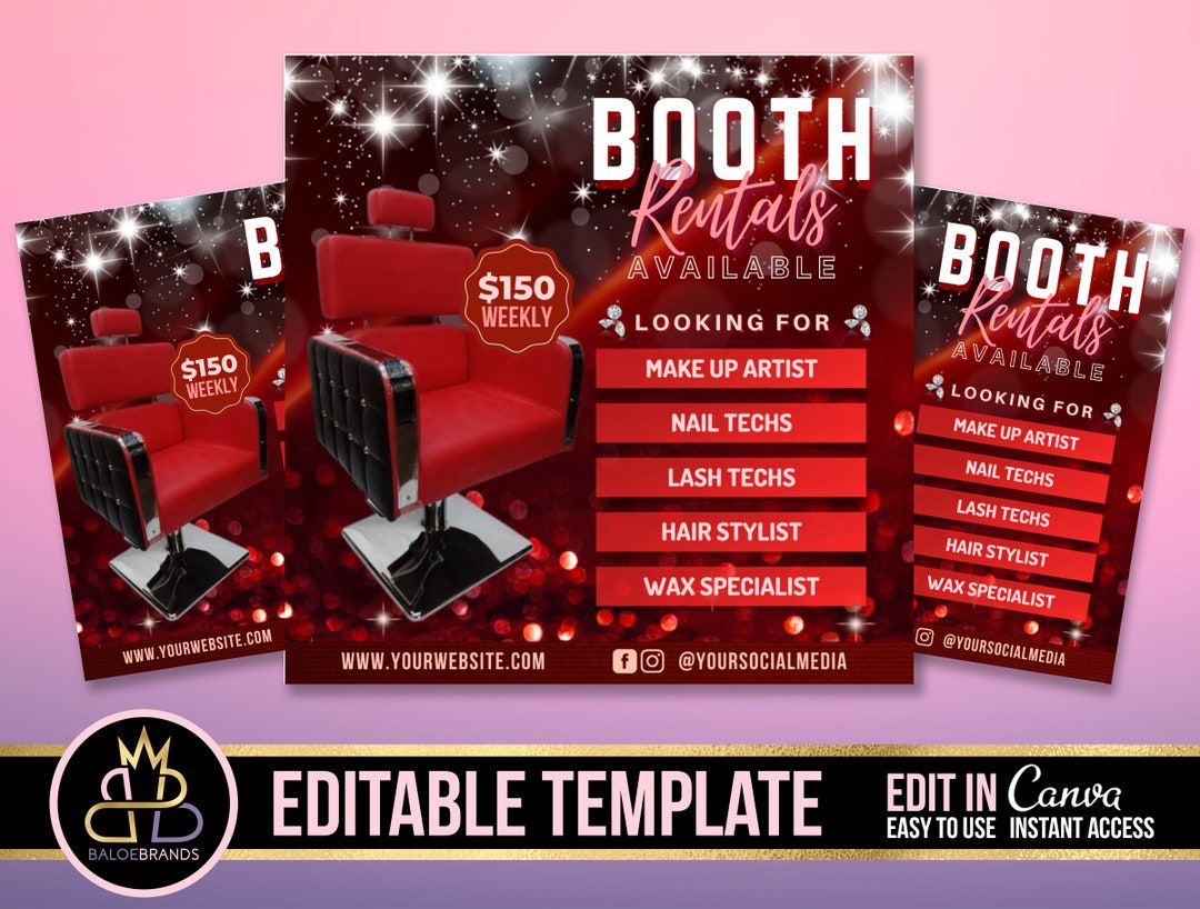 Booth Rental Flyer, Canva Booth for Rent Flyer Template, Editable Canva ...
