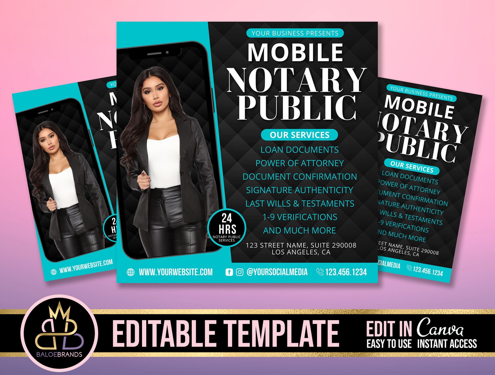 Notary Public Service Flyer Template Notary Social Media | Etsy
