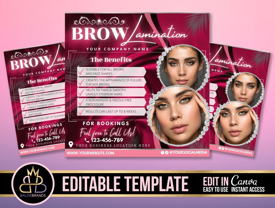 Brow Lamination Instagram Post Flyer Template, Eyebrow Flyer, Brow ...
