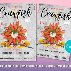 Crawfish Boil, Crawfish Boil Flyer, Crawfish Boil Invitation, Editable ...
