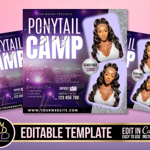 Ponytail Slay Hair Class Flyer, Social Media Flyer, Hair Wig Class ...