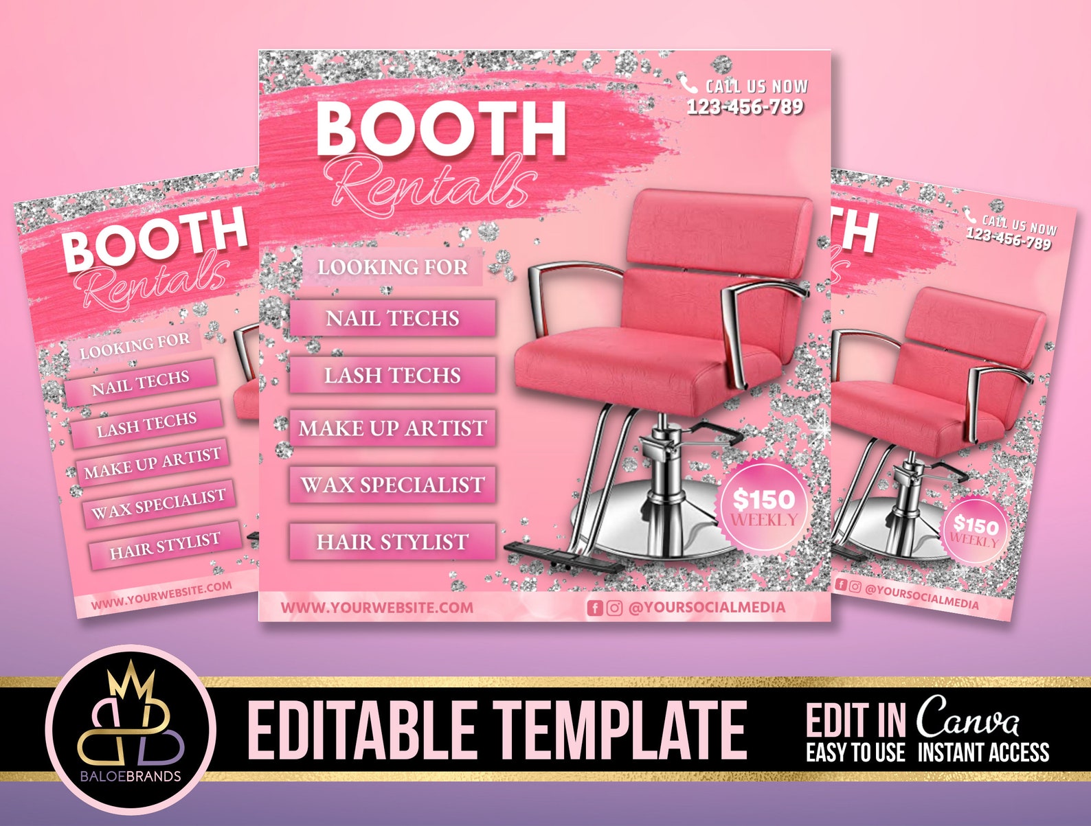 Booth Rental Flyer Canva Booth for Rent Flyer Template - Etsy