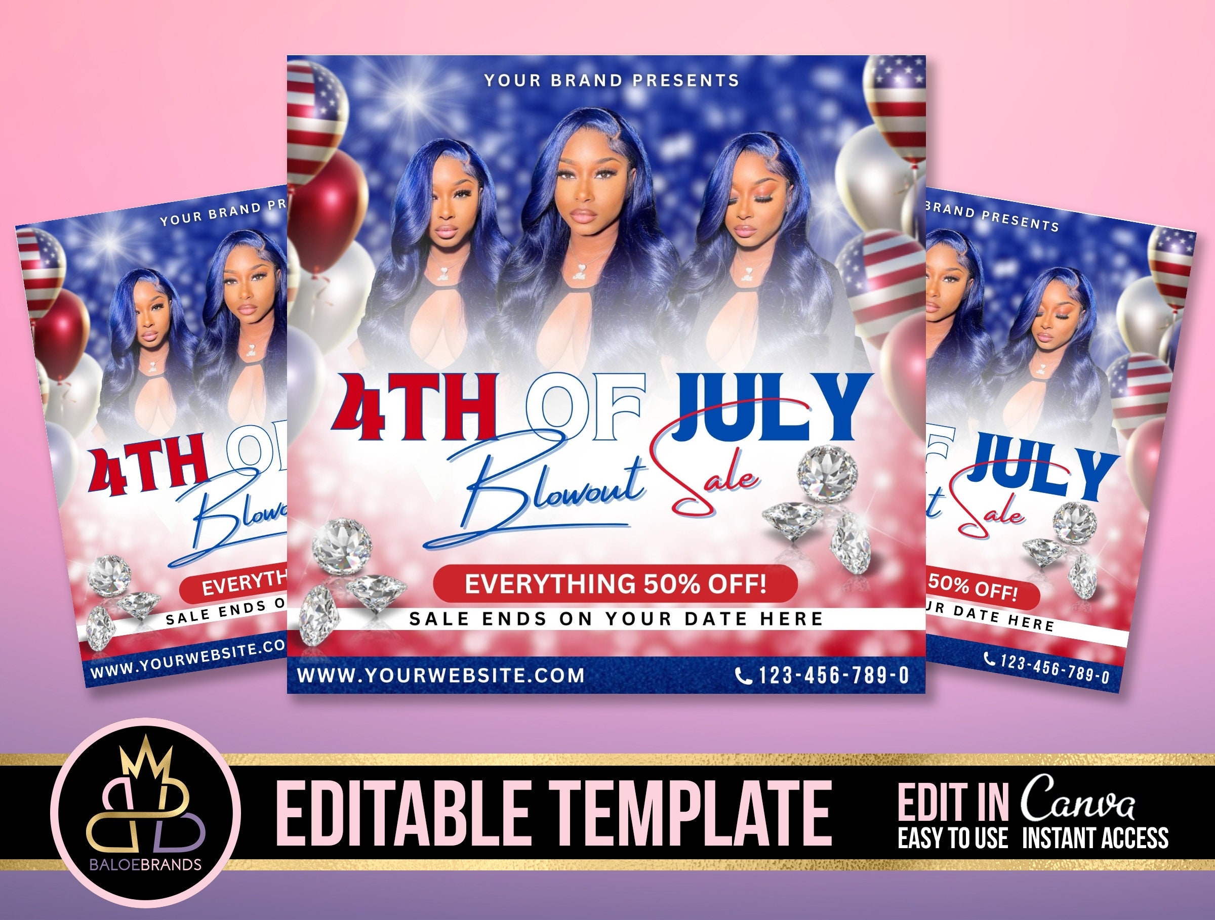 4th of July Flyer, Independence Day Template, Fourth of July Sales ...