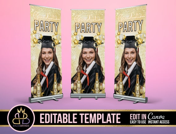 Graduation Banner Grad Banner Retractable Banner Template - Etsy