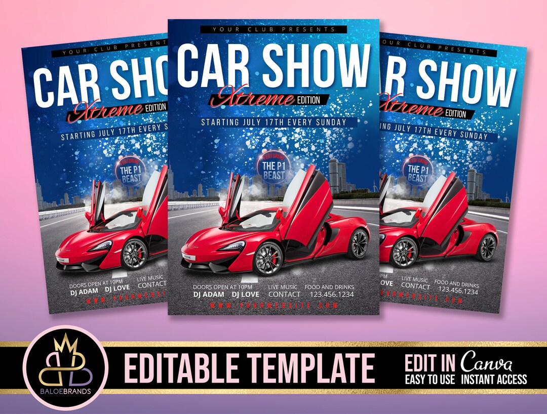Auto Business Event, Editable Social Media Flyer, Car Show Event ...