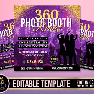 360 Photo Booth, Social Media Flyer, 360 Photo Booth Advertisement ...