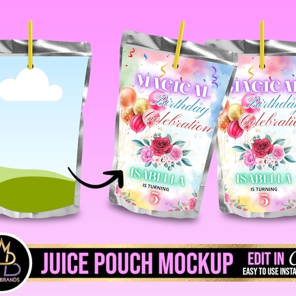 Juice Pouch Template - Etsy