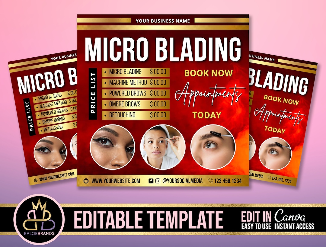 Microblading Instagram Post Flyer Template, Eyebrow Flyer, Microblade ...