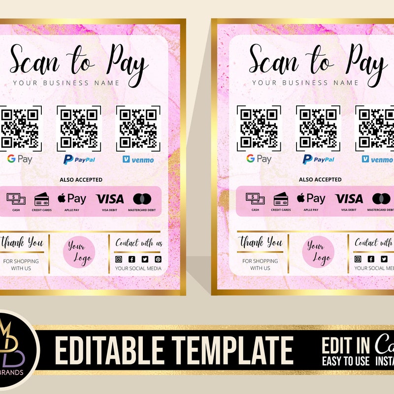 Scan Me to Pay Signs - Etsy