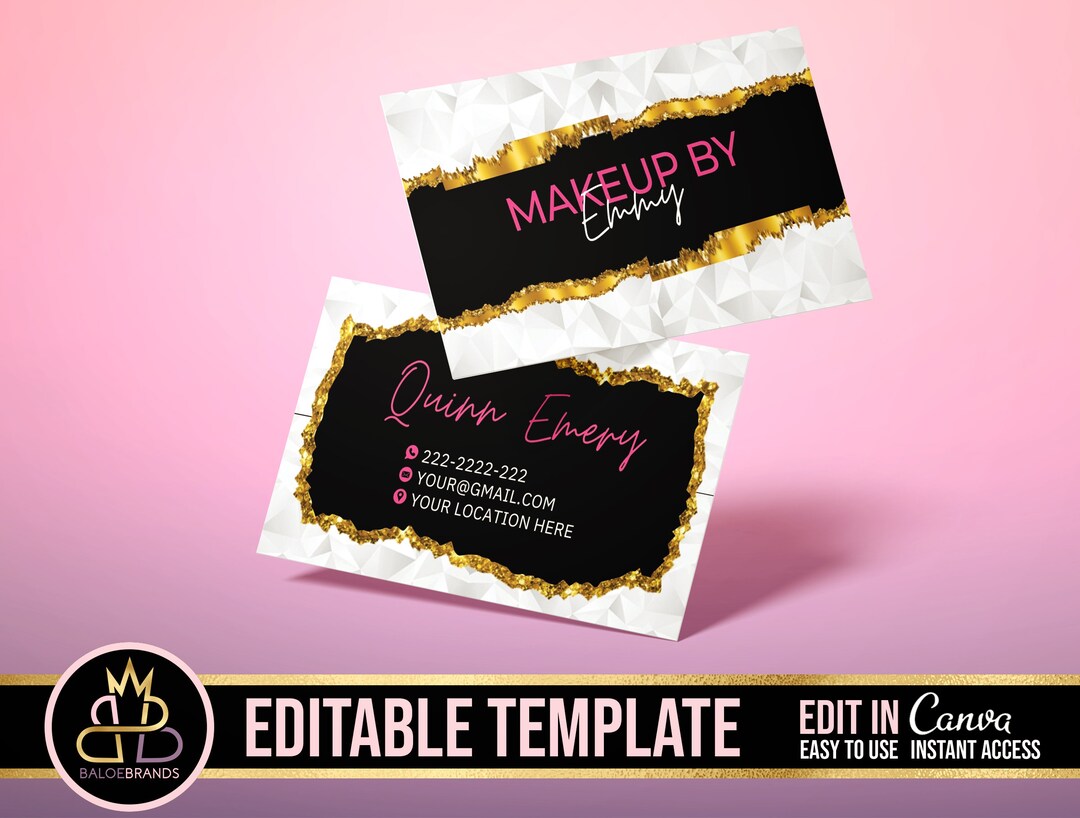 Canva DIY Business Card, Canva Makeup Card Make-up Make up Editable ...