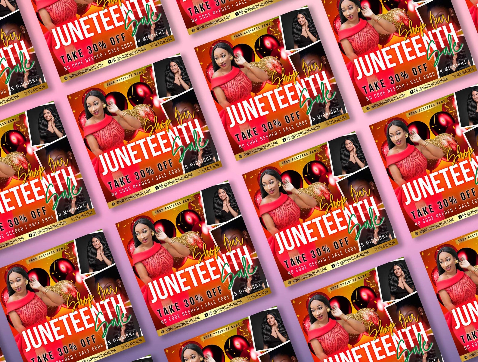 JUNETEENTH Sale Flyer Editable Template E-FLYER Template - Etsy