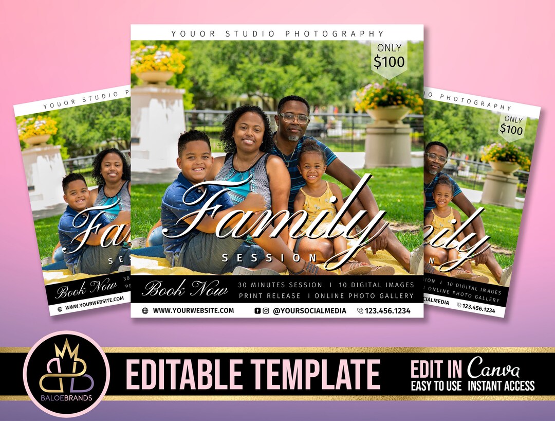 Family Mini Session Template, Editable Template, Photography Marketing ...