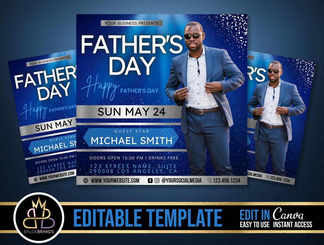Father's Day Event Flyer, Fathers Day Editable Social Media Flyer, DIY ...