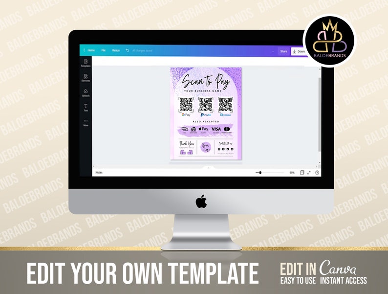 Scan to Pay Template Editable Template Canva Template Salon | Etsy