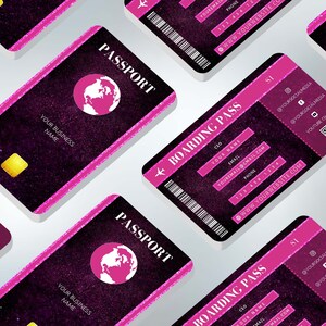 PASSPORT BUSINESS Cards, Boarding Pass Business Cards, DIY Canva ...