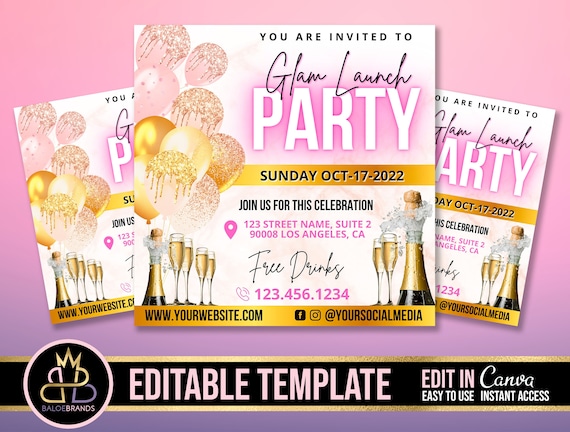 Launch Party Grand Opening Event Flyer DIY Flyer Template | Etsy
