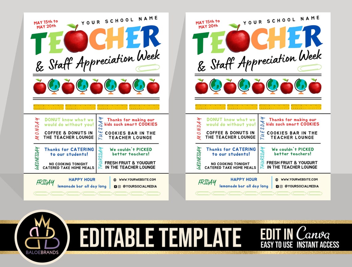 Teacher Appreciation Week Teacher Staff Appreciation - Etsy