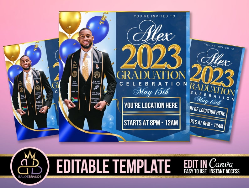 Graduation Party Graduation Flyer Editable Template - Etsy
