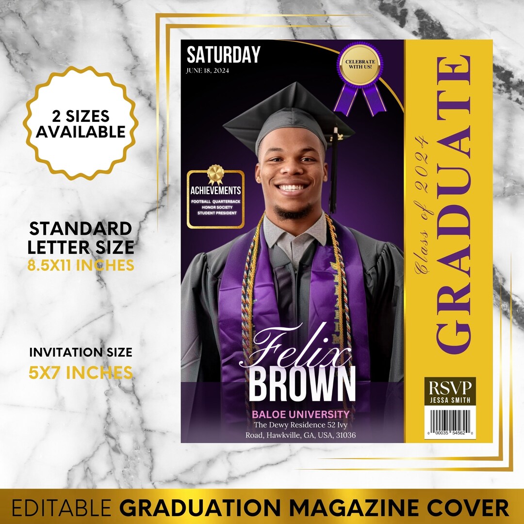 Graduation Party, Graduation Flyer, Editable Template, Graduation ...