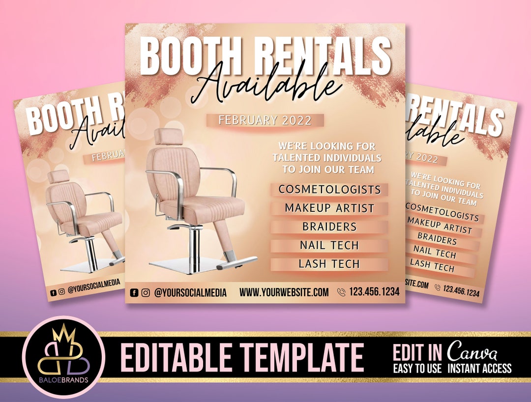 Booth Rental Flyer, Canva Booth for Rent Flyer Template, Editable Canva ...