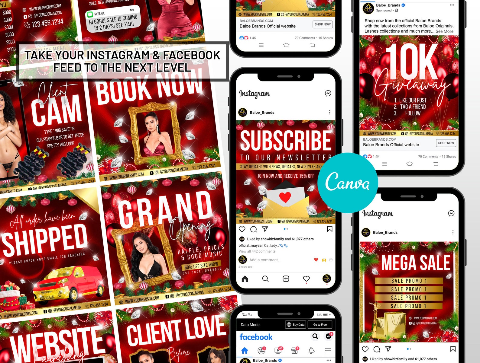 Christmas Social Media Posts Bundle, Christmas Flyer, Christmas ...
