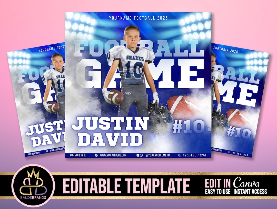 Football Flyer, Basketball Sport Flyer, Editable Canva Sport Template ...