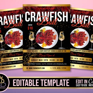 Crawfish Boil, Crawfish Boil Flyer, Crawfish Boil Invitation, Editable ...