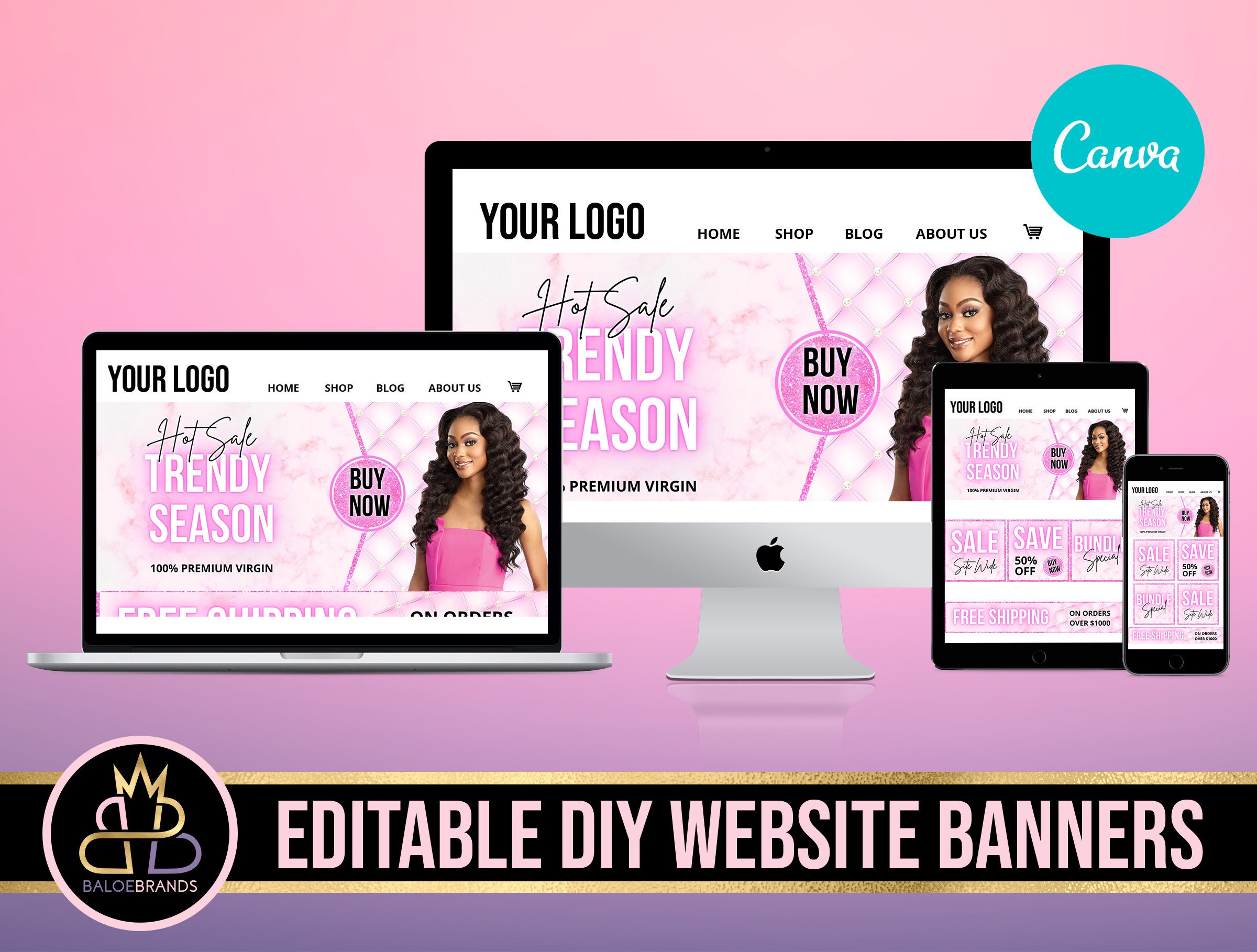 Editable Website Banner Template Web Banners Boutique - Etsy
