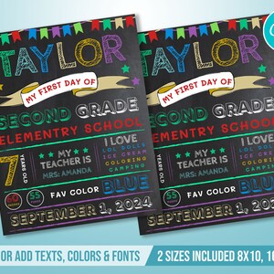 First Day of School, Chalkboard Back to School Sign, First Day or Last ...