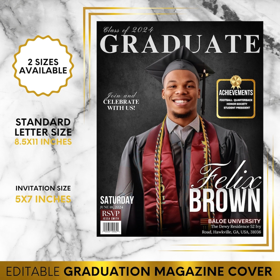 Graduation Party, Graduation Flyer, Editable Template, Graduation ...