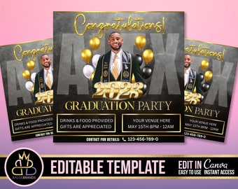 Graduation Party, Graduation Flyer, Editable Template, Graduation ...