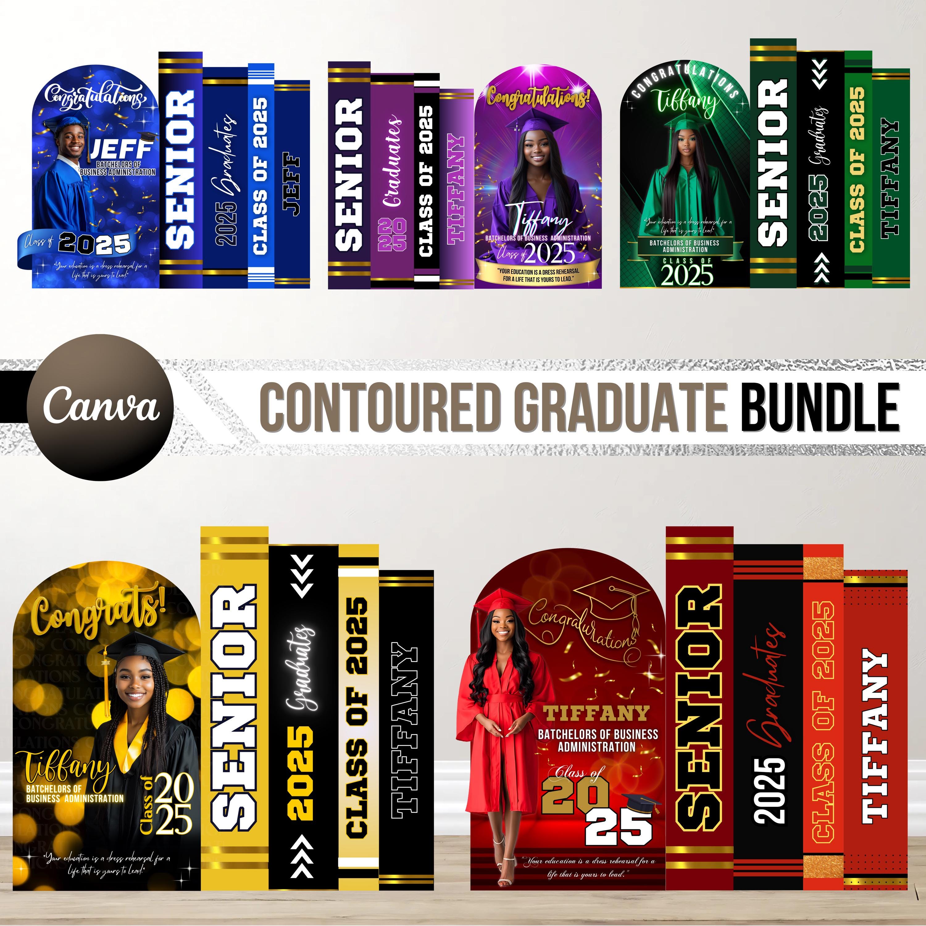 Custom Graduation Decor Bundle, Graduation Books Editable Canva ...