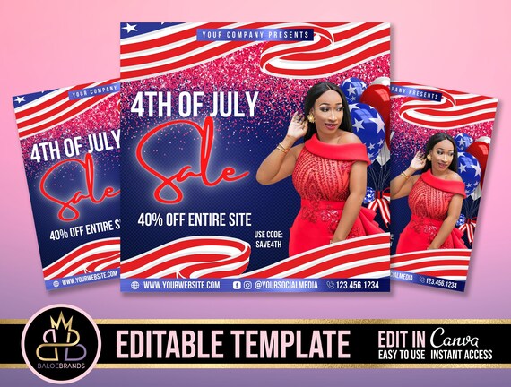 4th of July Flyer Independence Day Template Fourth of July - Etsy