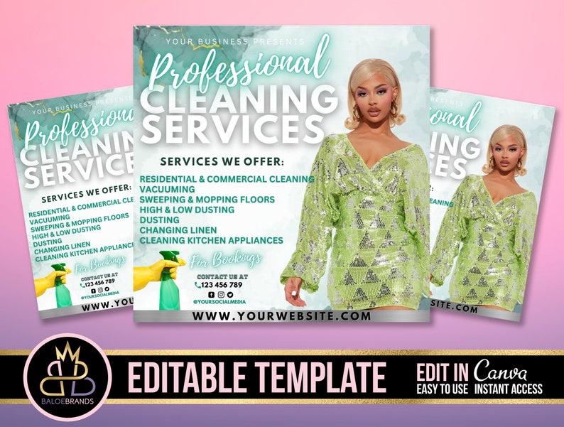 Cleaning Service Flyer Editable Template Cleaning Flyer - Etsy